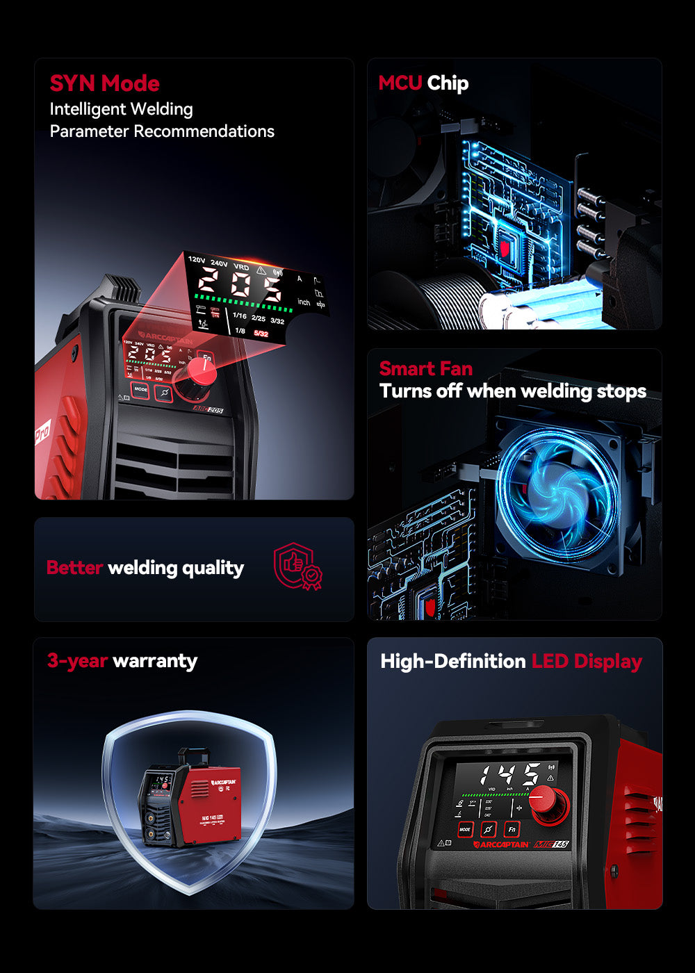 Arccaptain iControl Pro Welder | Premium Digital Welding Machine