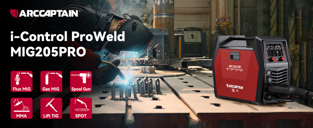 Arccaptain MIG205 Pro Gas MIG Welder Stainless Steel MIG Machine