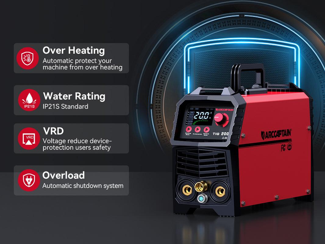 Arccaptain TIG200 200 Amps Lightweight IGBT Inverter DC TIG Welder