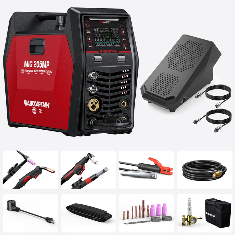 Arccaptain MIG205MP All-in-One Pulse MIG Welder and Cutter Combo