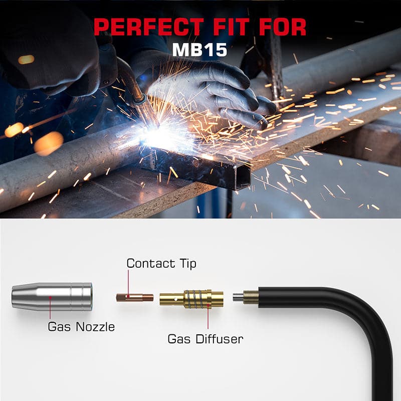 Arccaptain MB15 MIG Torch Replacement Parts For MIG200/MIG130