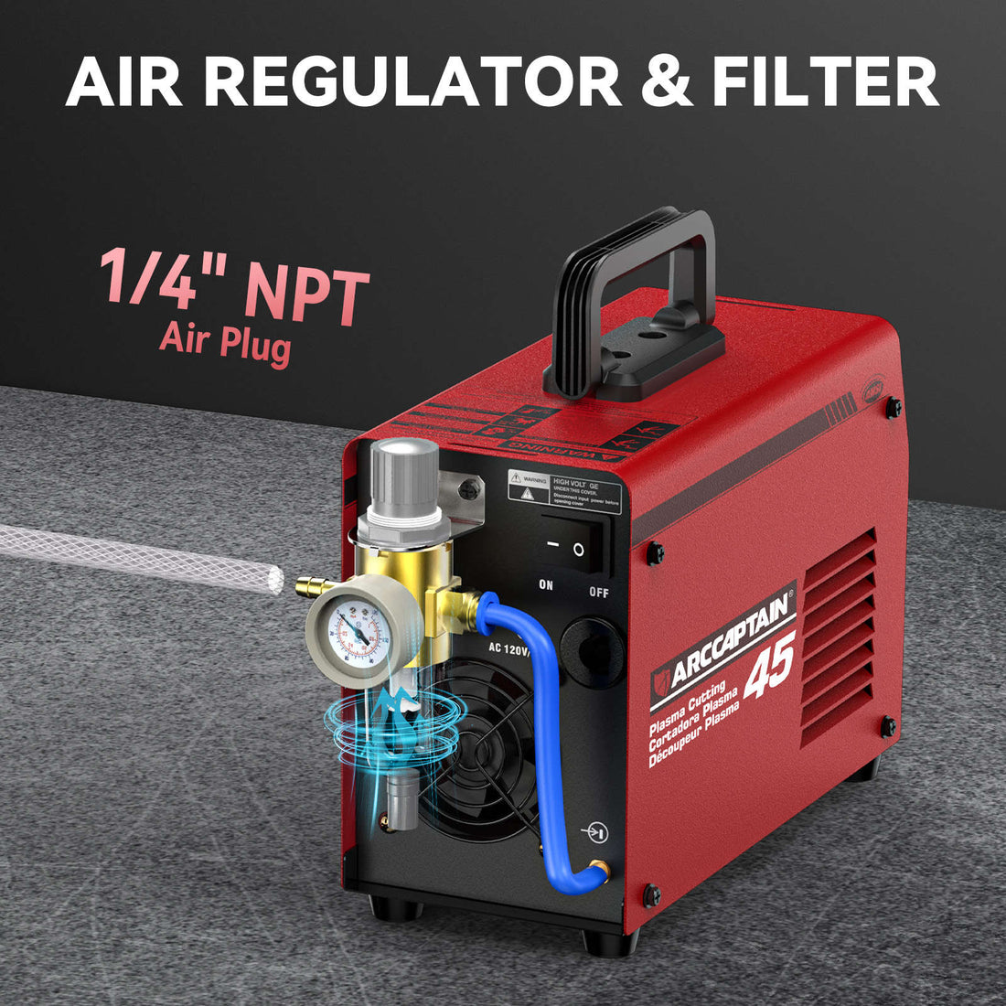Arccaptain CUT45 Dual Voltage 2T/4T Beginner-Friendly Plasma Cutter