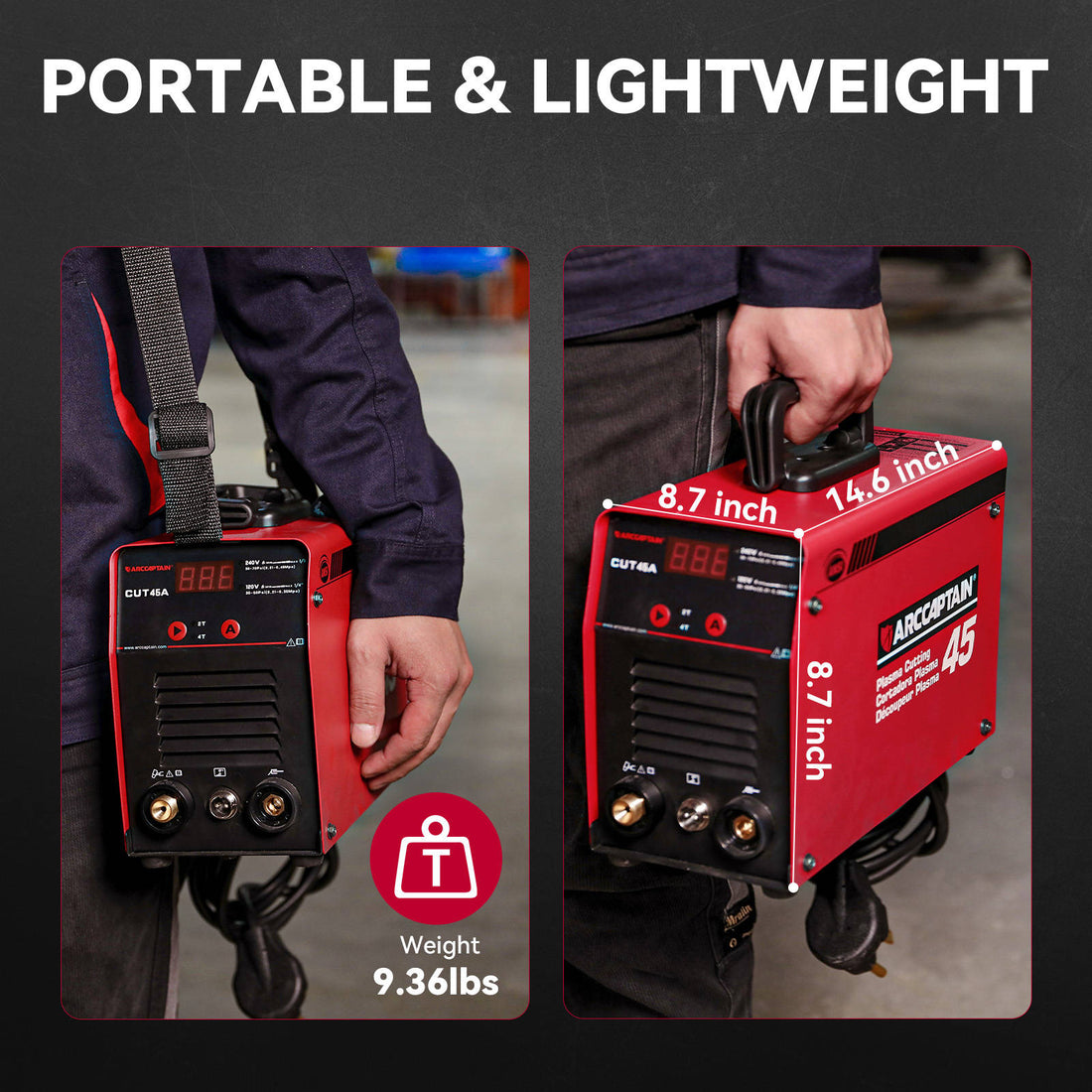 Arccaptain CUT45 Dual Voltage 2T/4T Beginner-Friendly Plasma Cutter