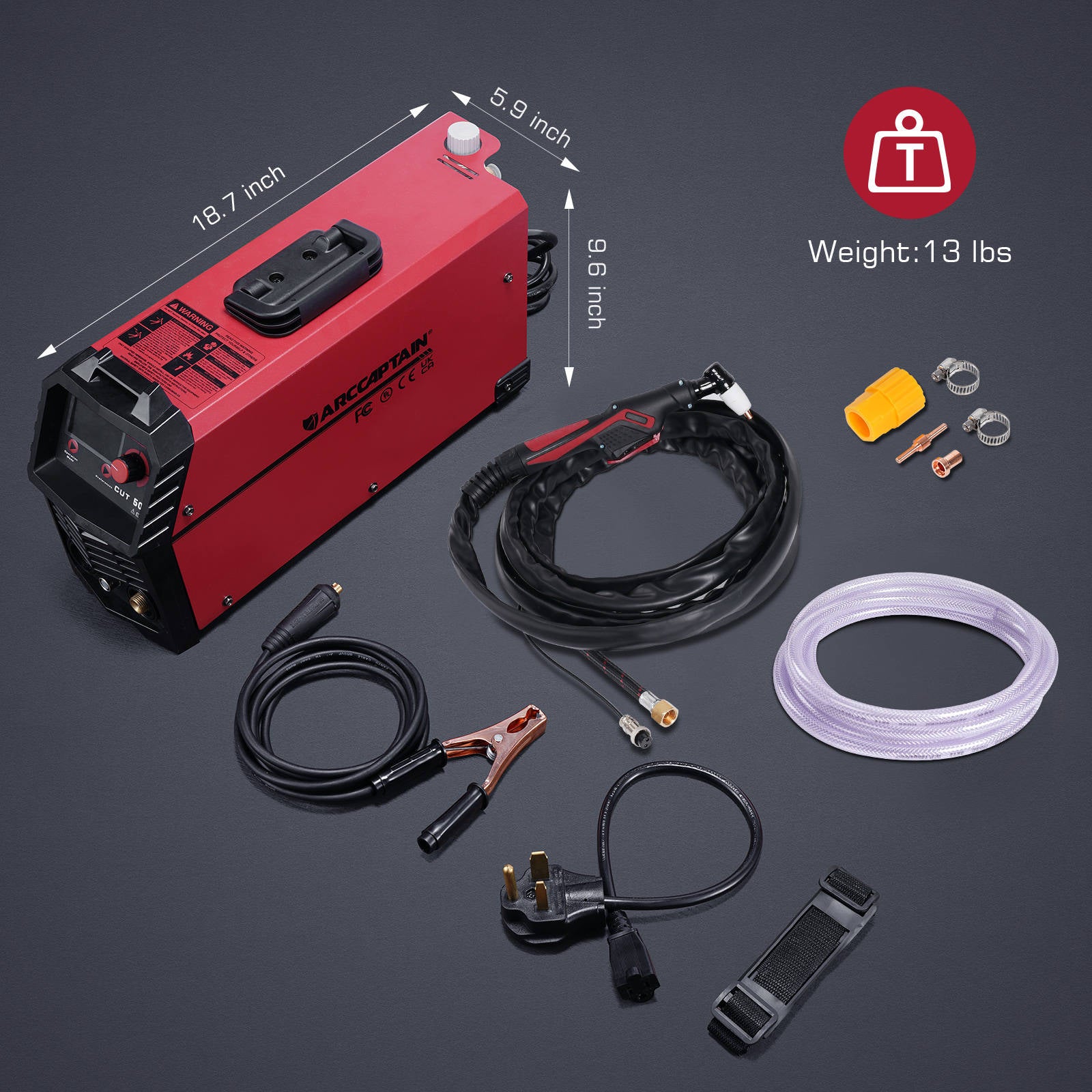 Arccaptain Plasma Cutter CUT50 Dual Voltage Portable HF Start Cutter