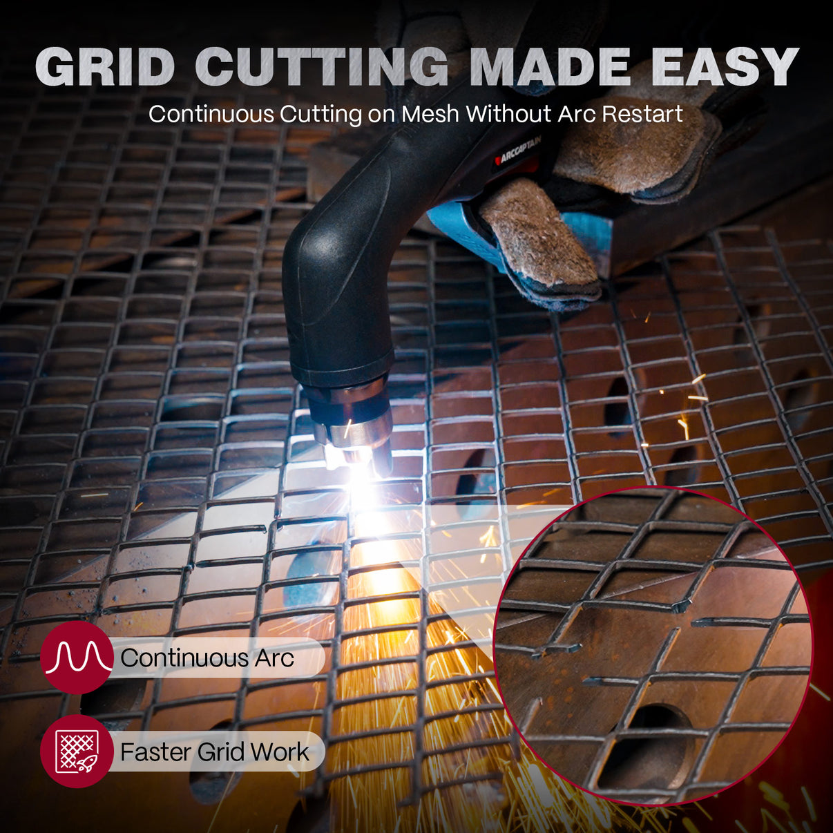 Arccaptain CUT55 MP Non-HF Non-Touch Pilot Arc Plasma Cutter