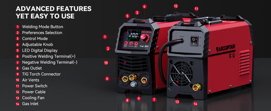 Arccaptain TIG200 200 Amps Lightweight IGBT Inverter DC TIG Welder