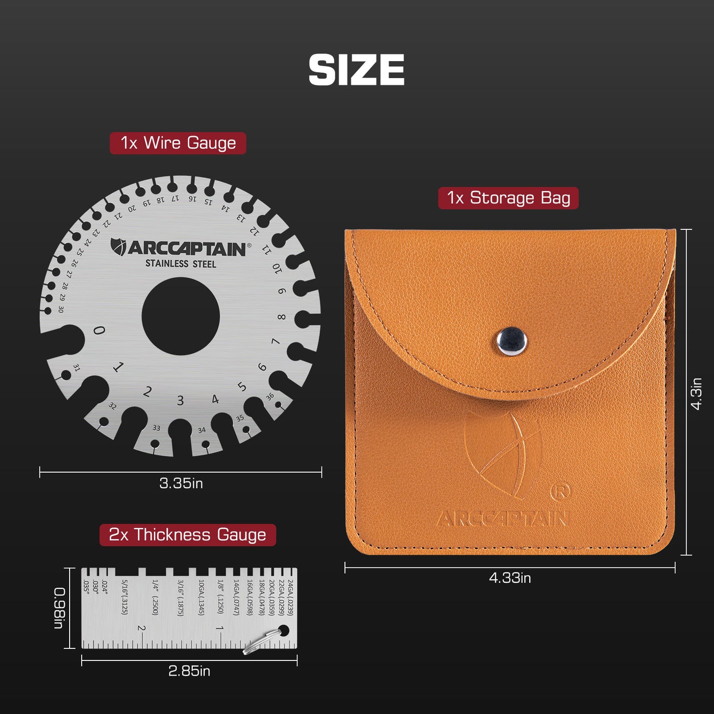Arccaptain Wire Gauge Measuring Tool Metal Gauge