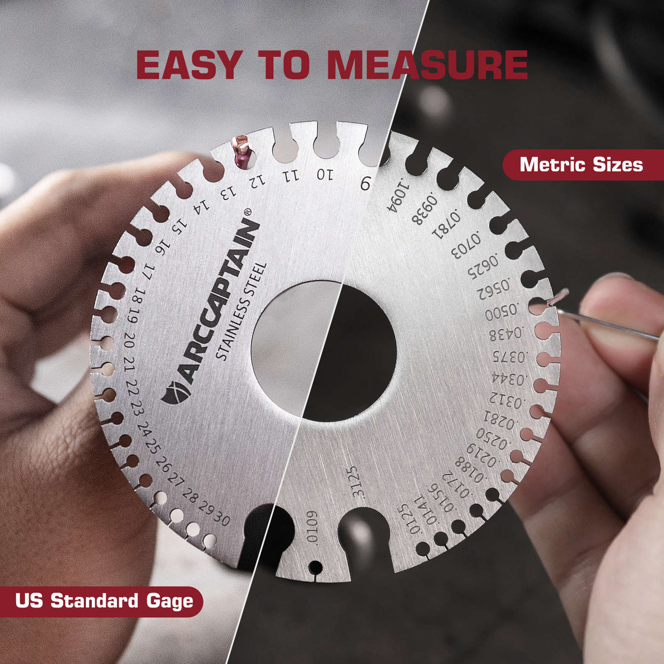 Arccaptain Wire Gauge Measuring Tool Metal Gauge