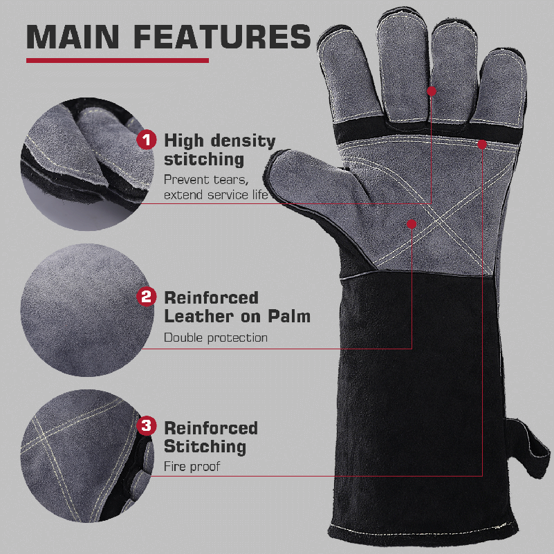 ARCCAPTAIN Multifunction Leather MIG Welding 932℉ Heat Resistant Glove