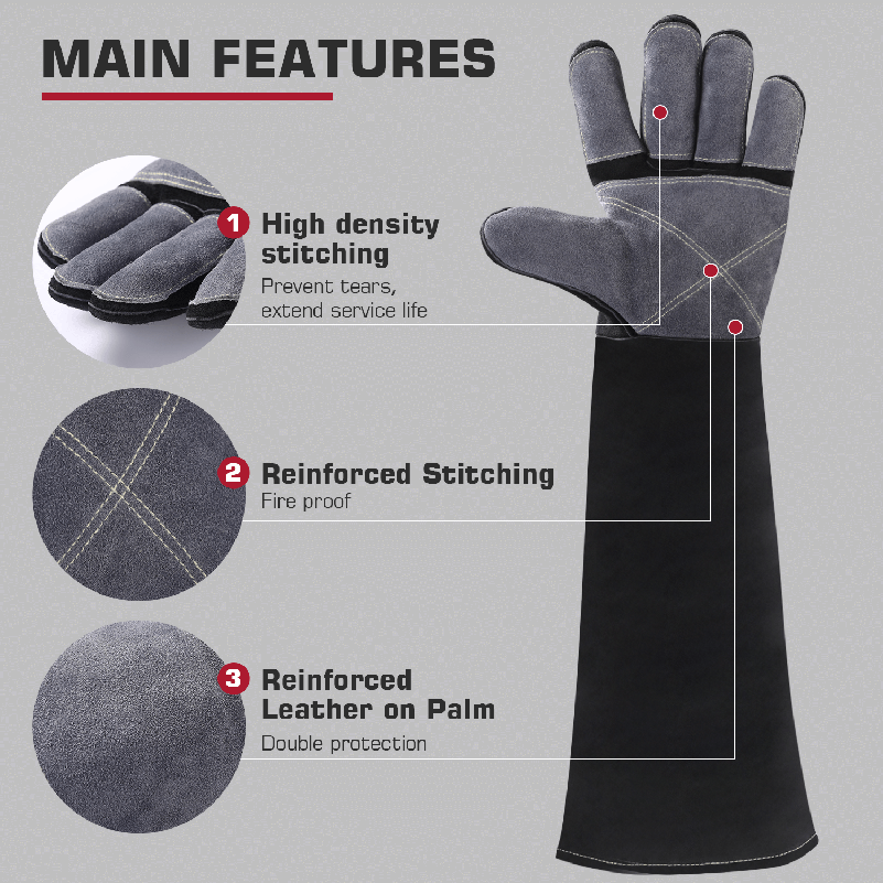 Best Extra Long Heat Resistant MIG/Stick Welding Gloves