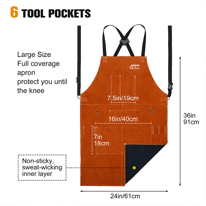 24/36 Inch Heavy Duty Thick Leather Welding Apron