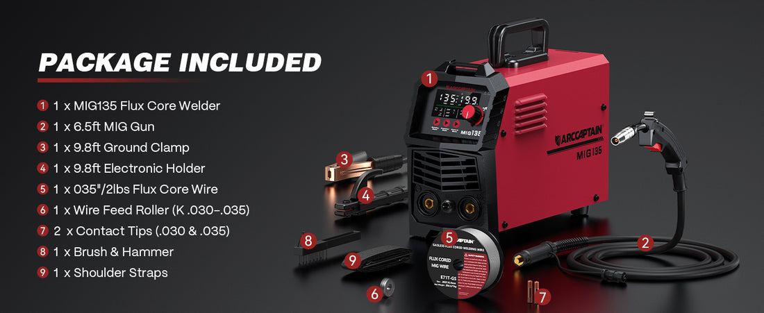 Arccaptain MIG135 Three in One Welder Portable 110V Welding Machine for ...