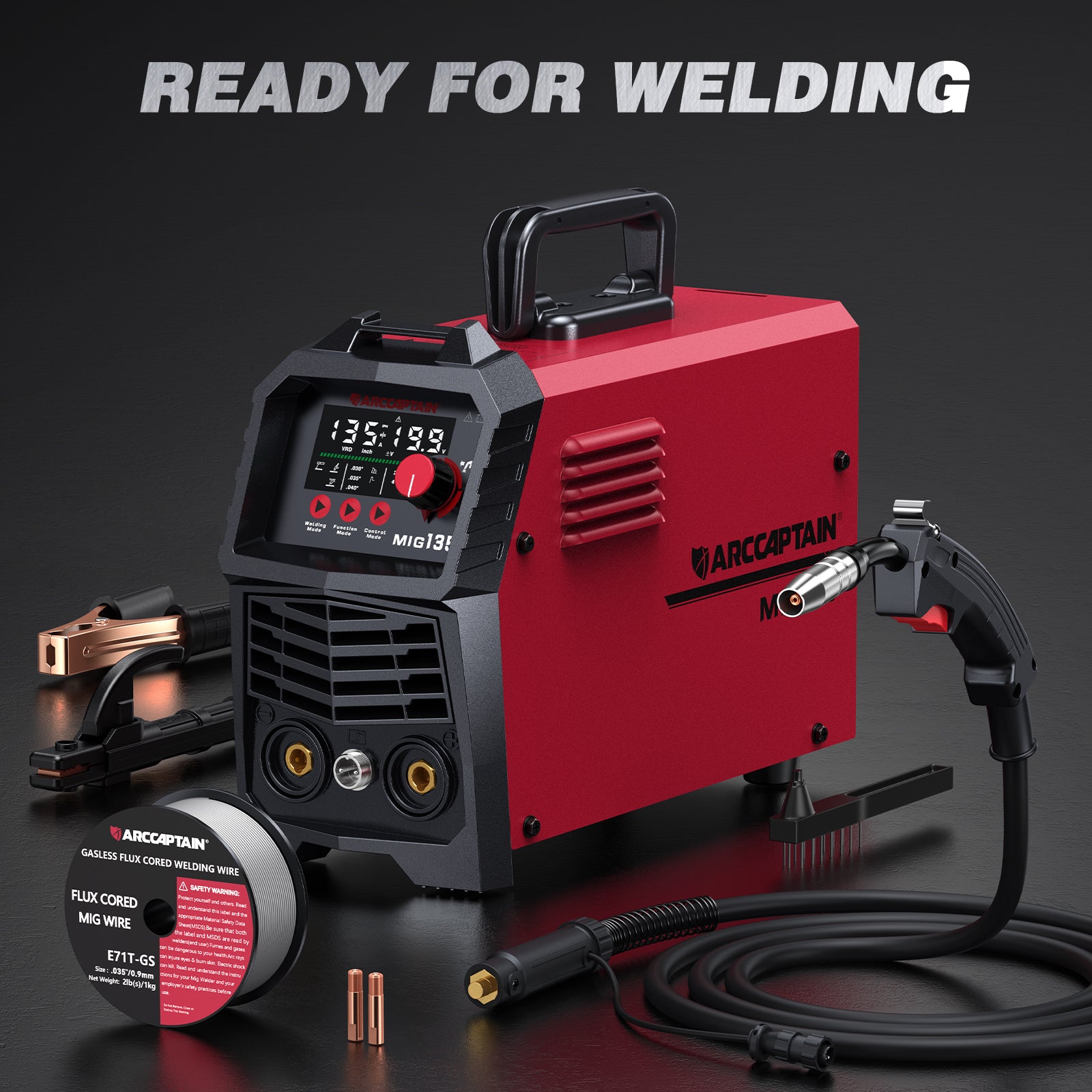 Arccaptain MIG135 Three in One Welder Portable 110V Welding Machine for ...