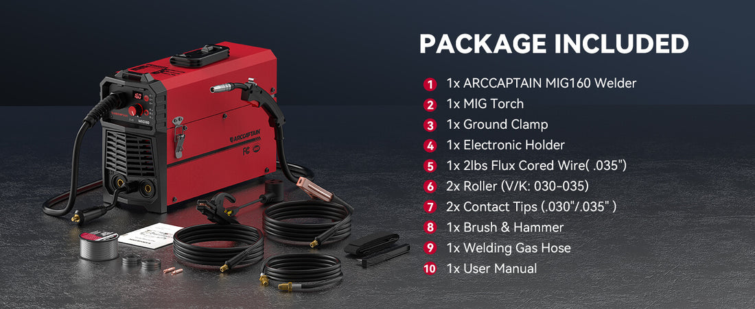 Arccaptain MIG160 4 in 1 Dual Voltage MIG Welder