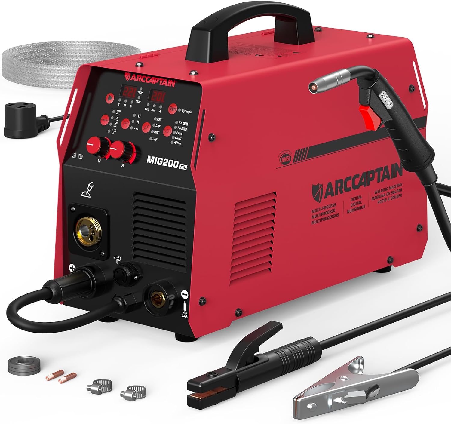 Arccaptain MIG200 Fit Affordable Beginners MIG Welder 200 Amps 6 in 1
