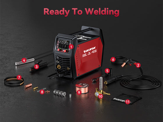 Arccaptain MIG205 Pro Gas MIG Welder Stainless Steel MIG Machine