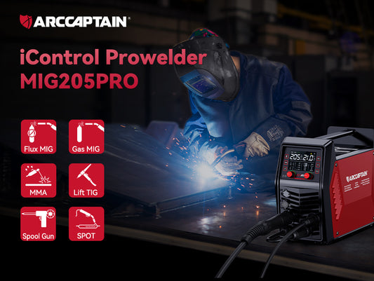Arccaptain MIG205 Pro Gas MIG Welder Stainless Steel MIG Machine