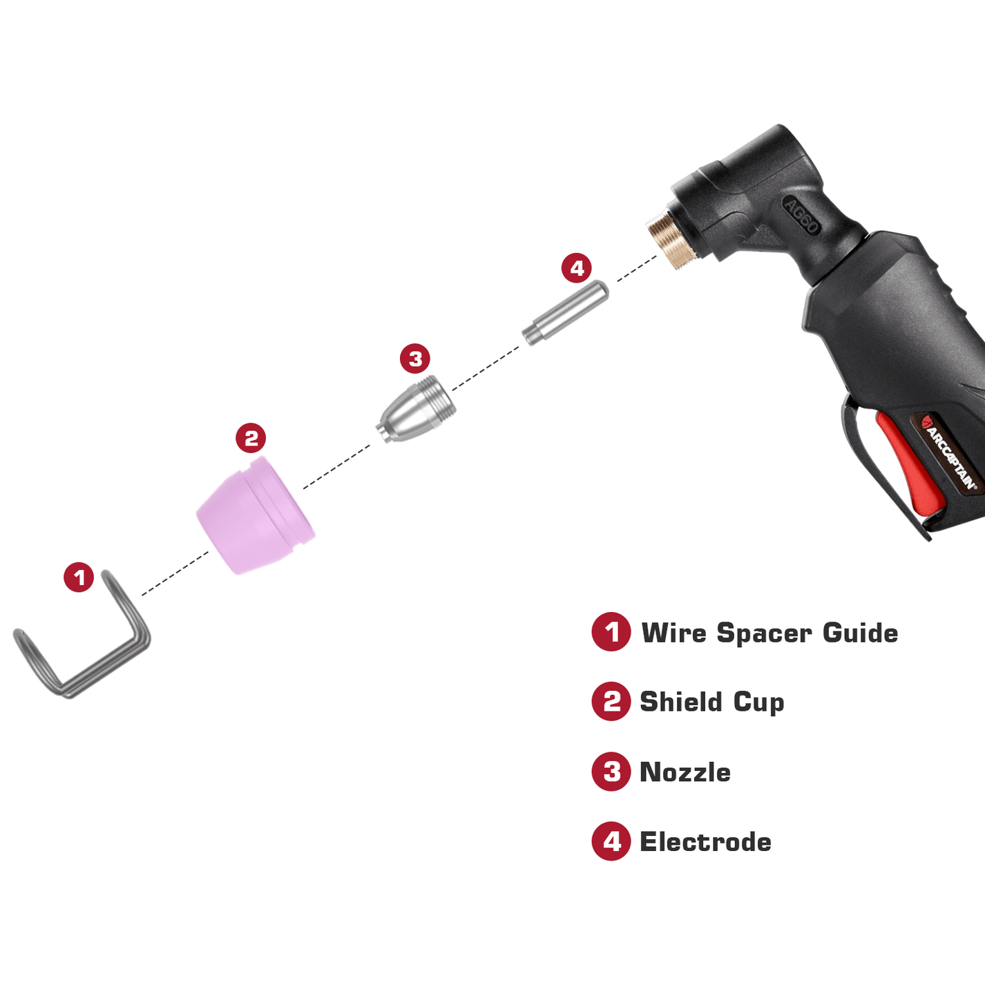 ARCCAPTAIN AG60 Pilot Arc Non-Touch Plasma Cutting Torch