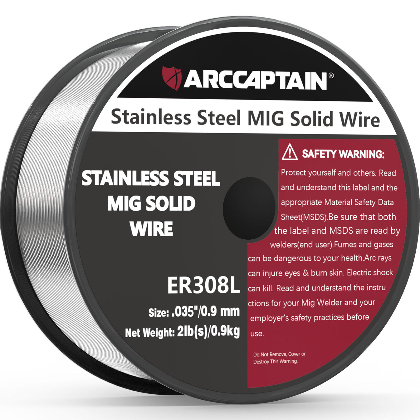 ARCCAPTAIN ER308L Solid Wire 2 Lbs Stainless Steel Mig Welding Wire