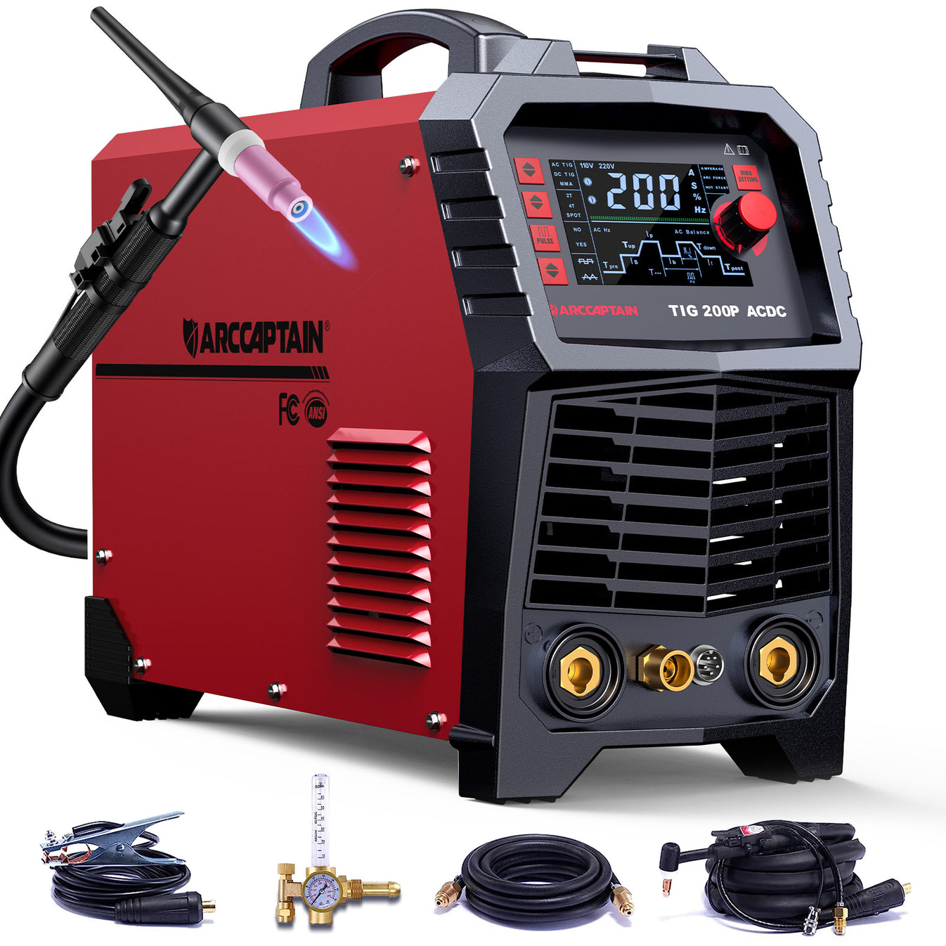 Arccaptain Tig200P Multi Process AC/DC Aluminum Pulse Tig Welder