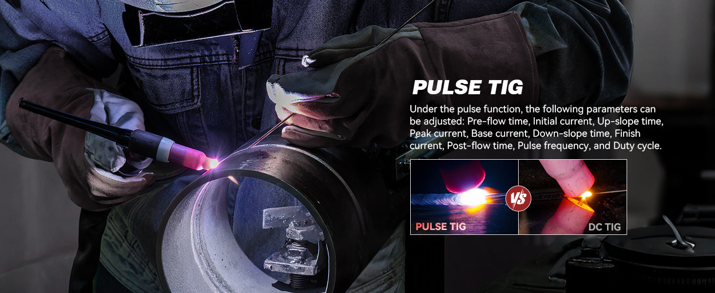 Arccaptain TIG200P 200A DC Pulse TIG Welder with HF Start and Stick ...