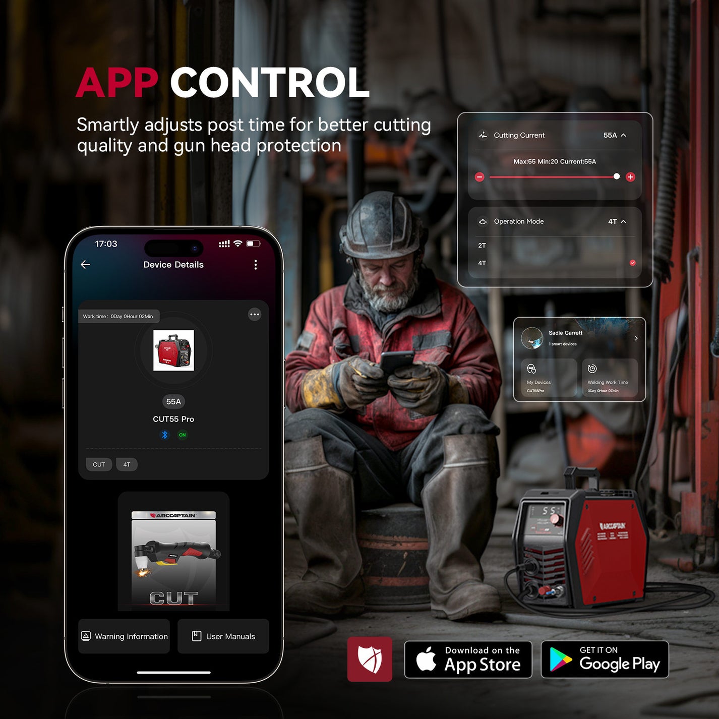 Arccaptain CUT55 Pro Dual Voltage Plasma Cutter | Best Non-Touch Cutter