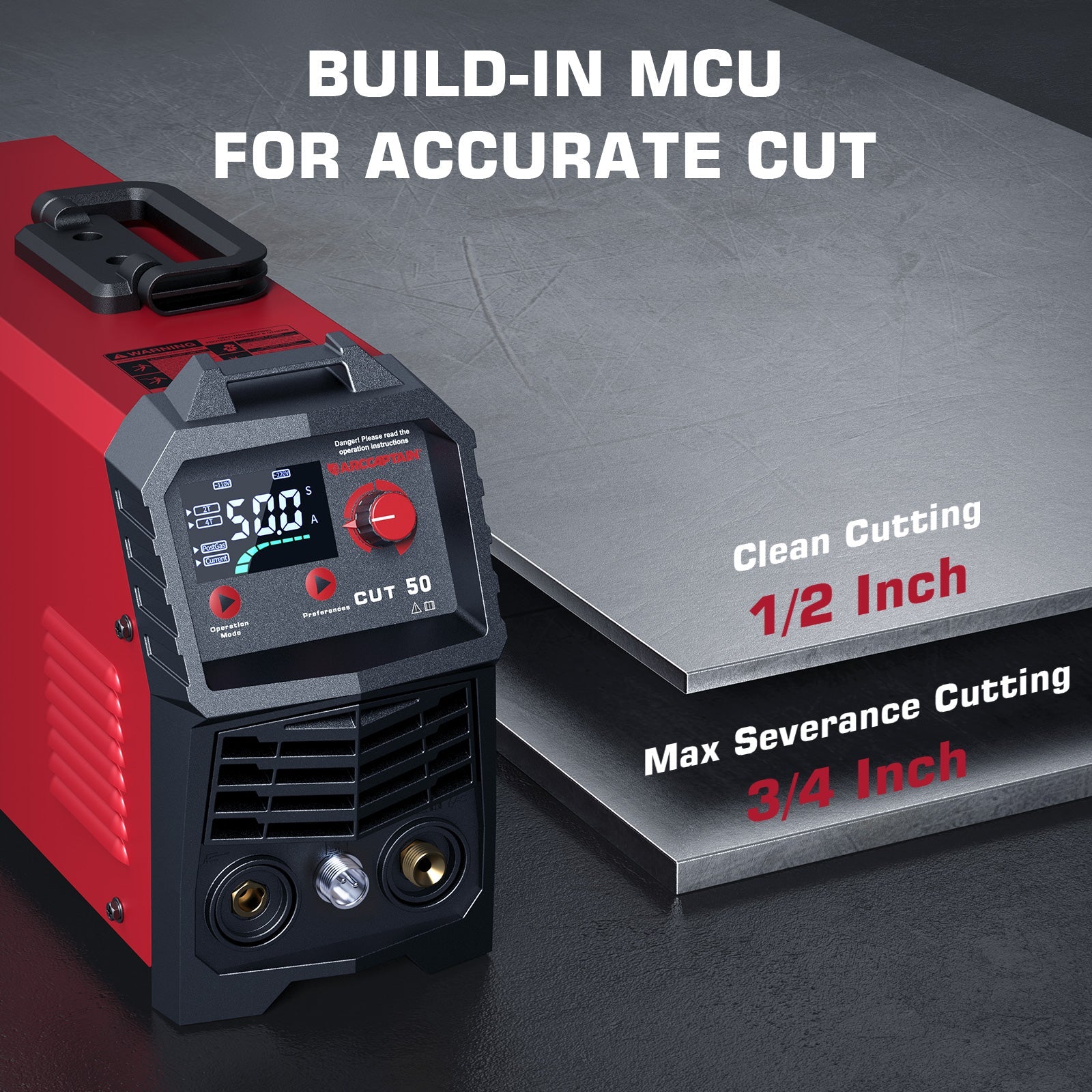 Arccaptain Plasma Cutter CUT50 Dual Voltage Portable HF Start Cutter