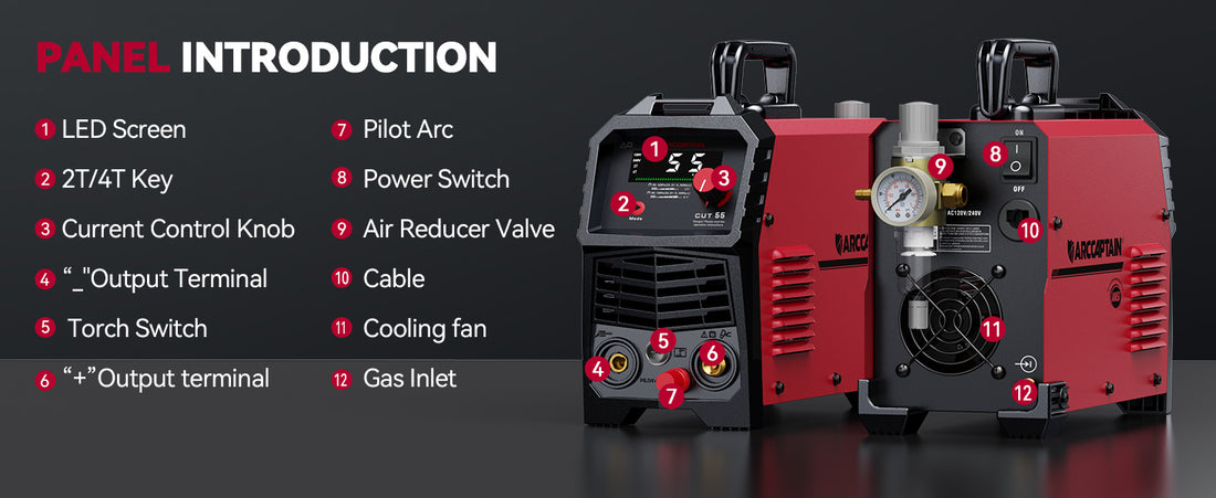 55 Amps Portable Pilot ARC Plasma Cutter CUT55 For Sale