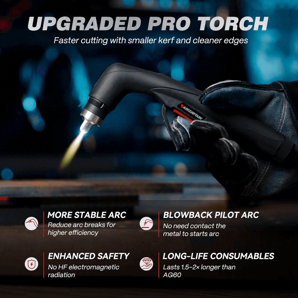 Arccaptain CUT55 NON-HF Plasma Cutter with Smart Display and Mesh Mode
