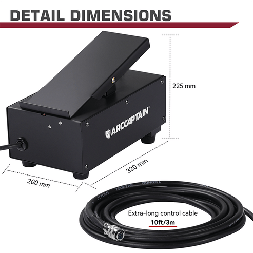 ARCCAPTAIN TIG Foot Pedal Pre-order - Remote Amp Control TIG Foot Peda