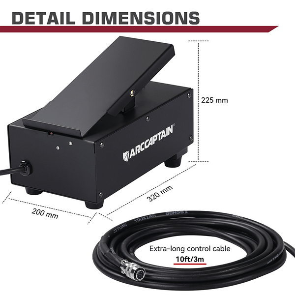 Pre-Order ARCCAPTAIN TIG Foot Pedal - Remote Amp Control TIG Foot Peda
