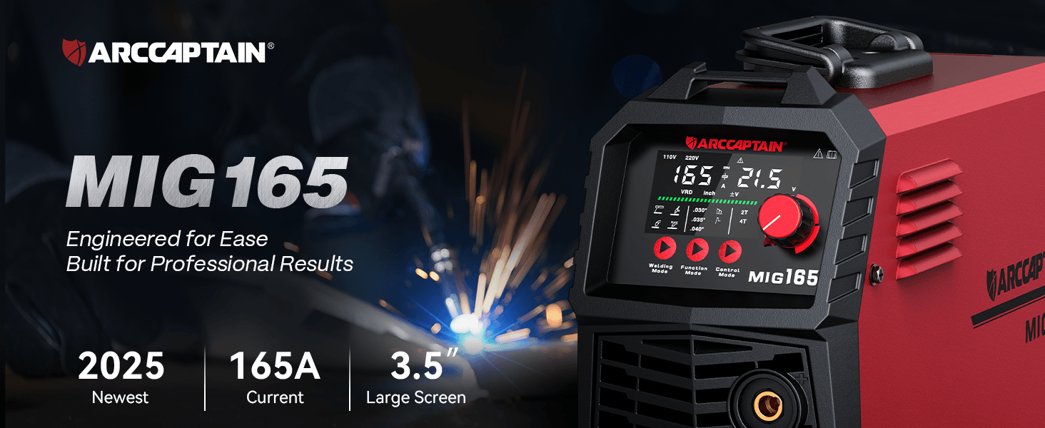 Arccaptain MIG165 Portable MIG Welder Machine For Beginners