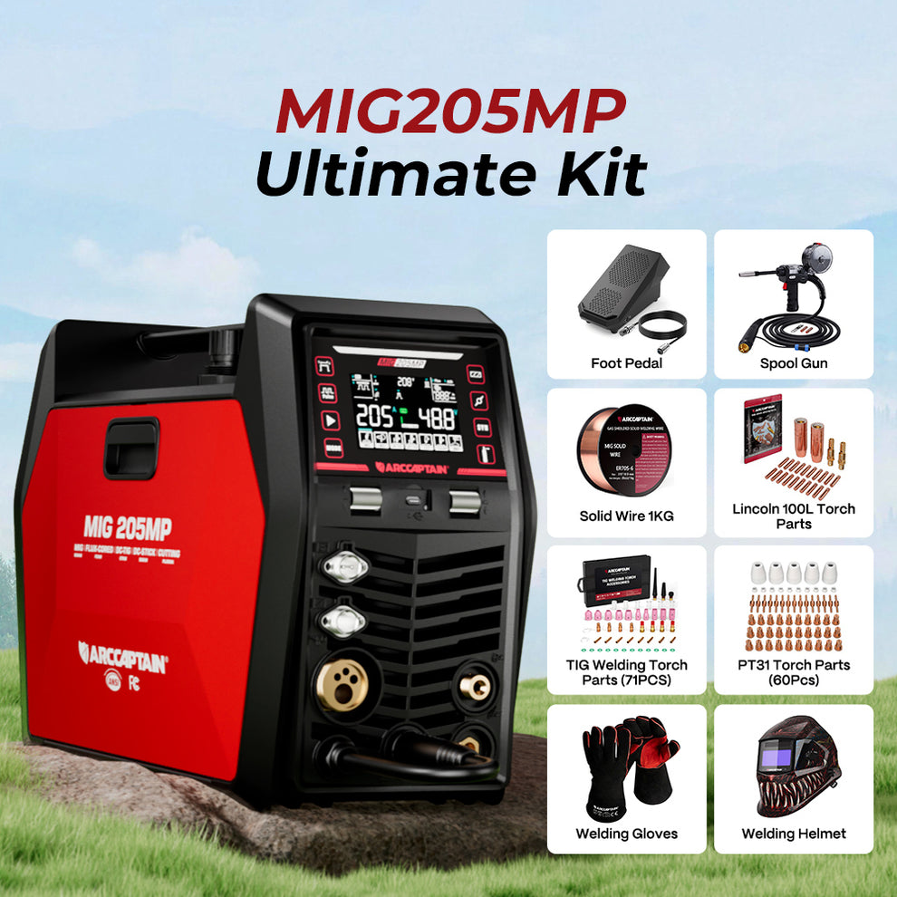 Arccaptain MIG205MP All-in-One Pulse MIG Welder and Cutter Combo