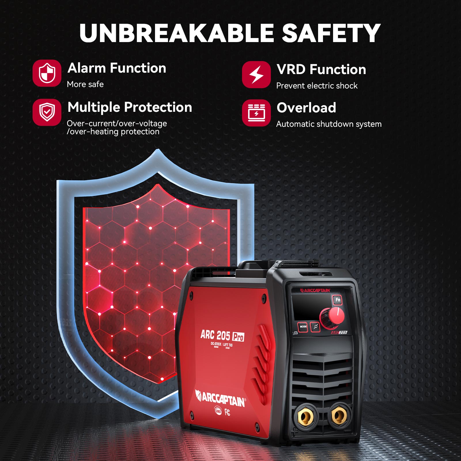 Arccaptain iControl ARC205 Pro Dual Voltage Smart SYN Stick Welder