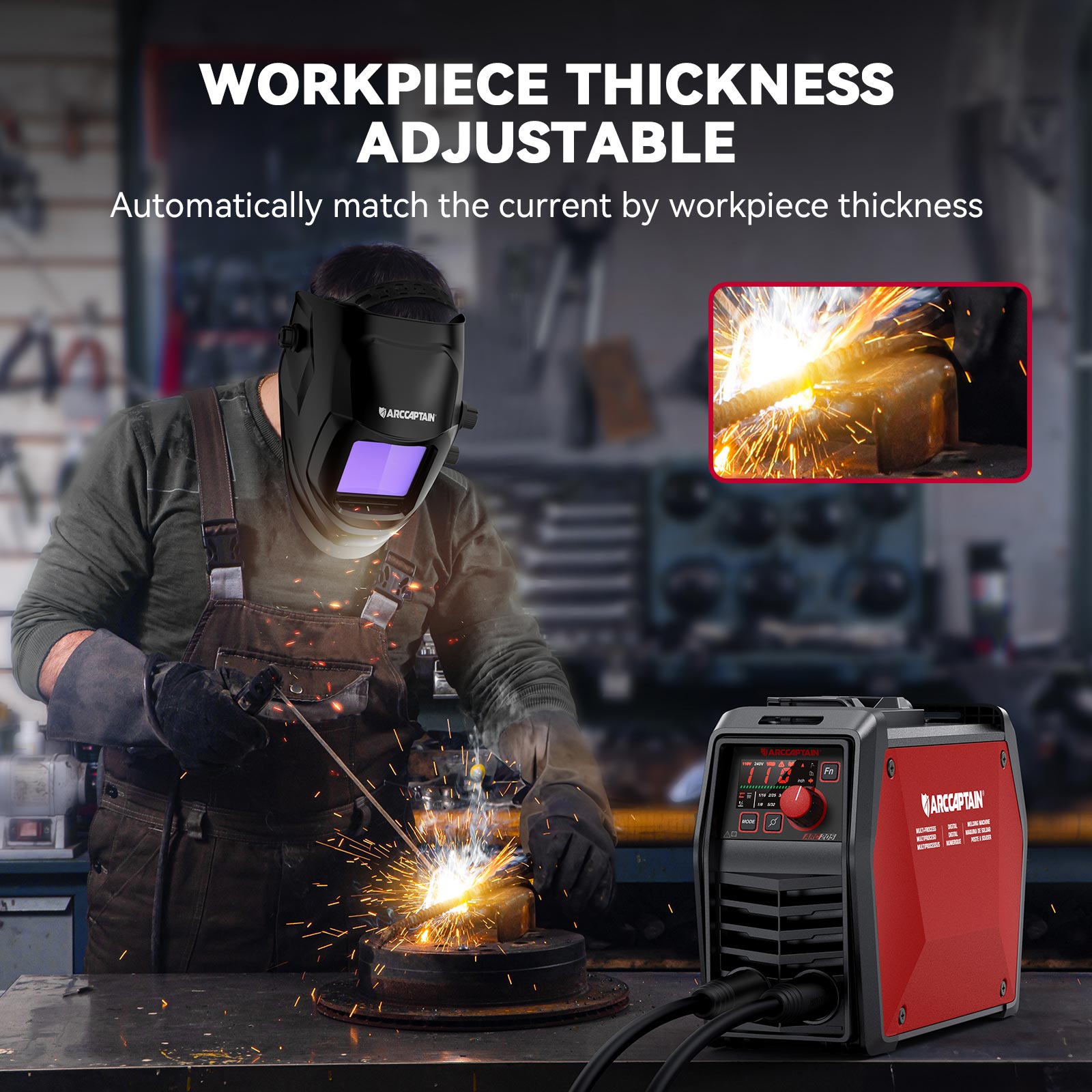 Arccaptain iControl ARC205 Pro Dual Voltage Smart SYN Stick Welder