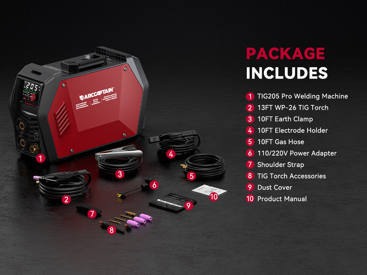 ARCCAPTAIN TIG205 Pro DC TIG Spot Cold Welder with Stick feature