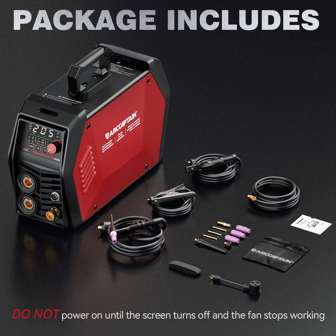 Arccaptain DC TIG205P Pro 5-in-1 App-Controlled Pulse TIG Welder | 120V ...