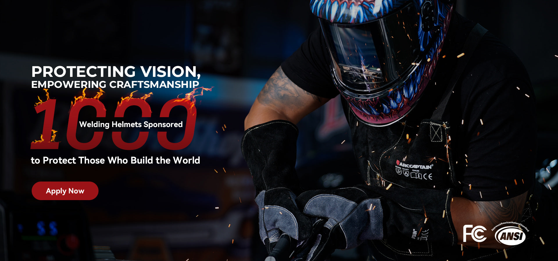 Arccaptain 1000 Welding Helmets Sponsorship Program