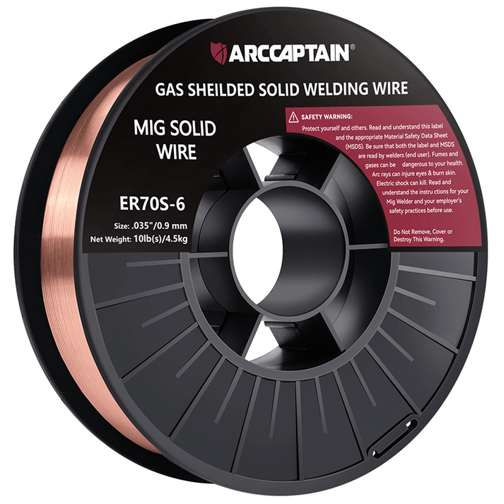 Arccaptain ER70S-6 Welding Solid Wire 10 Lbs Low Splatter Mig Wire