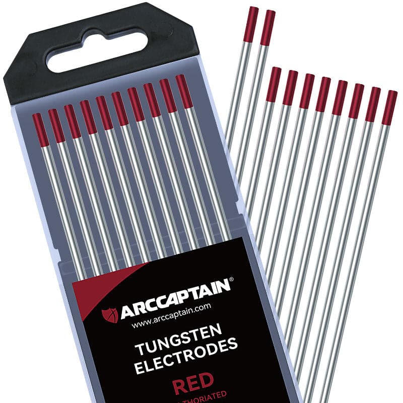 10/Pack Color-coded Tungsten Electrodes 2% Blue/Red Lanthanated Tungsten