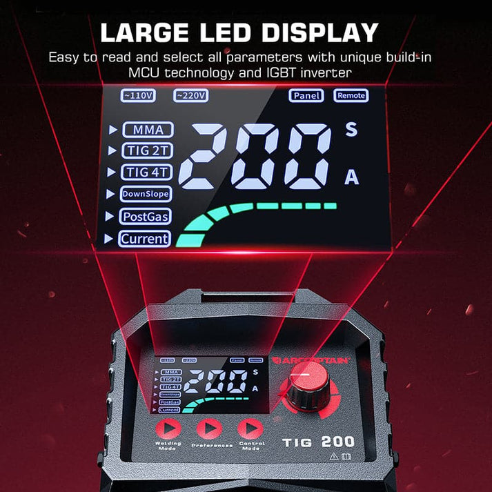 Arccaptain TIG200 200 Amps Lightweight IGBT Inverter DC TIG Welder