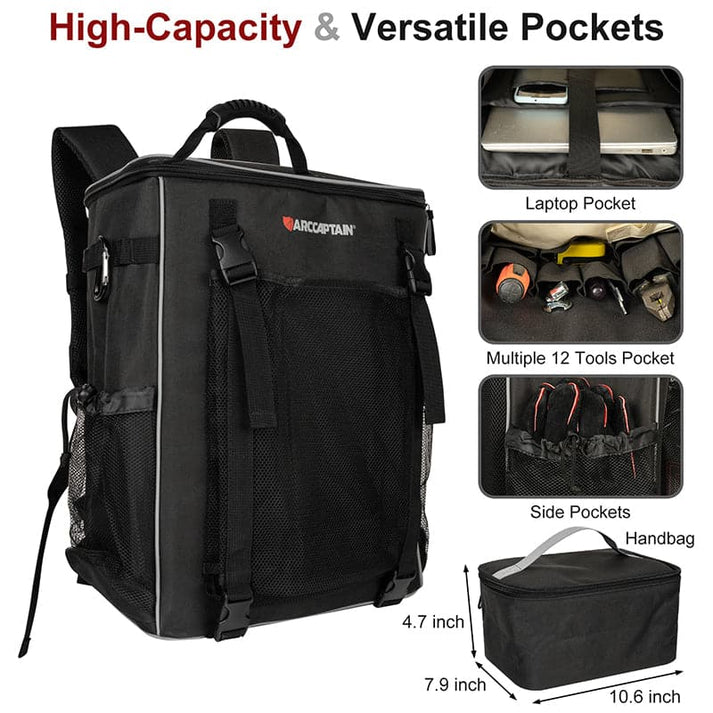 ARCCAPTAIN Cool Welding Backpack, Large Capacity Ultra Light Welding H